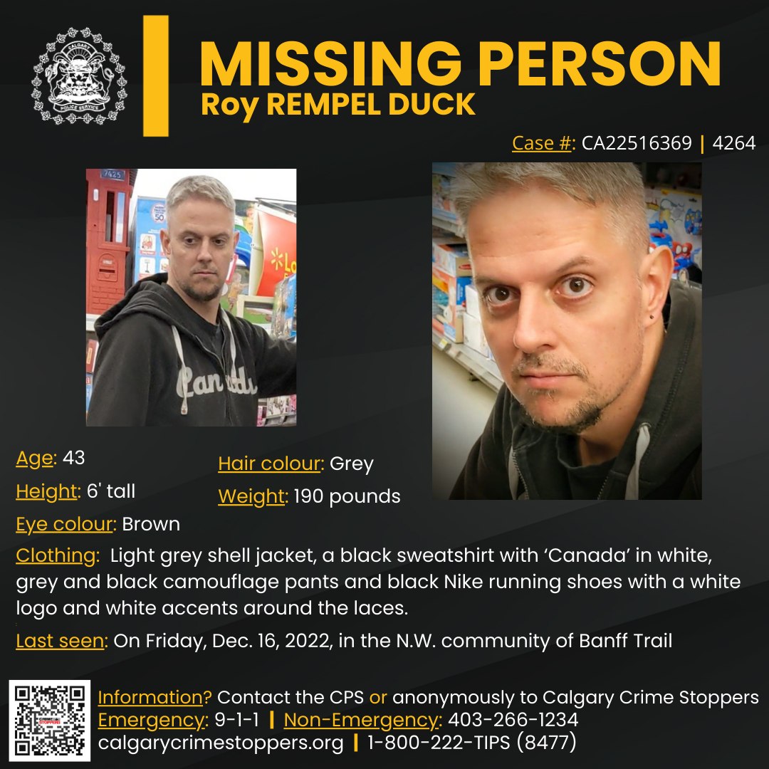 Missing Man in the community of Banff Trail northwest of Calgary ...