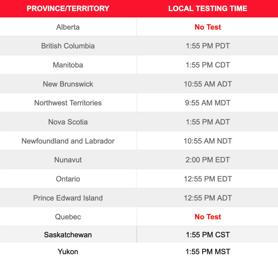 Test of Canada’s public alerting system, Alert Ready, coming May 10th