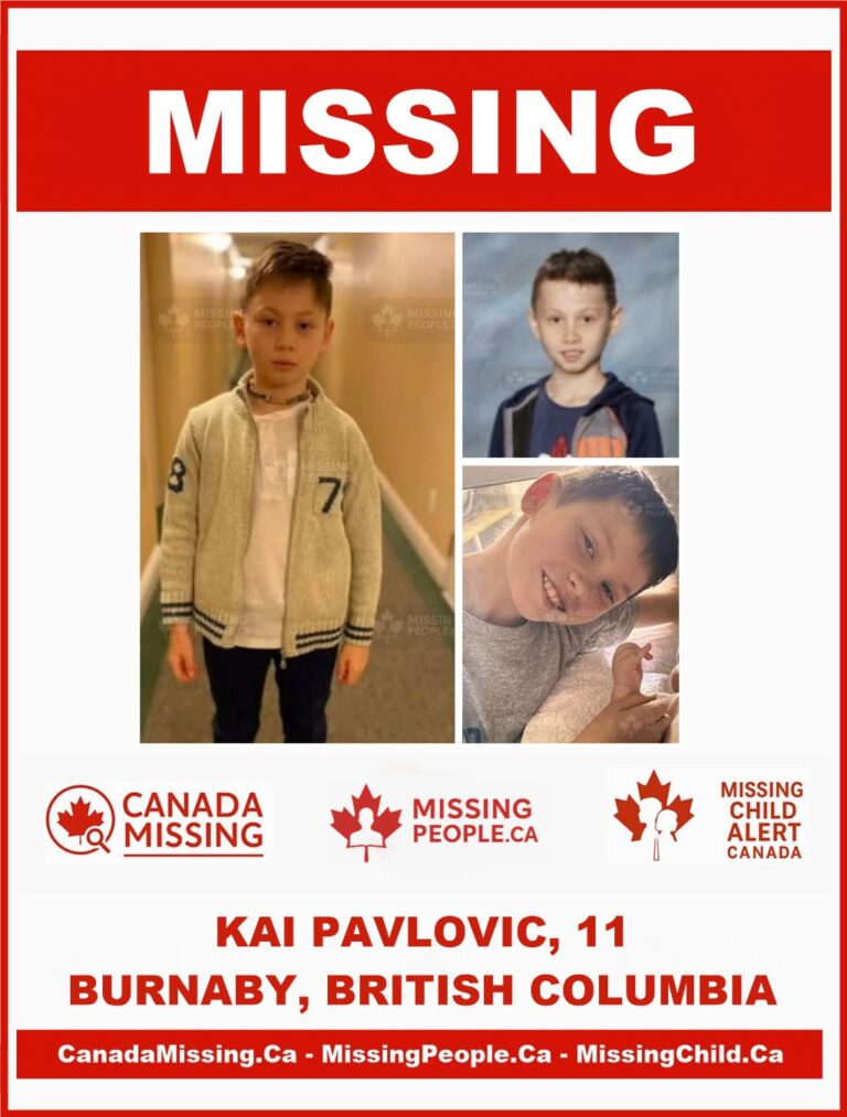 MISSING 11-YEAR-OLD BOY IN BURNABY, BC – KAI PAVLOVIC UPDATE - MissingPeople.ca